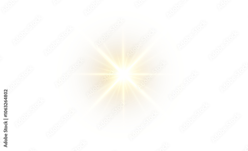 Poster Png yellow light effect reflections, neon illumination in yellow ...