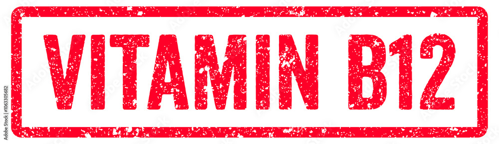 Vitamin B12 Stamp Transparent Seal, Red Grunge Vitamin B12 Word Rubber ...