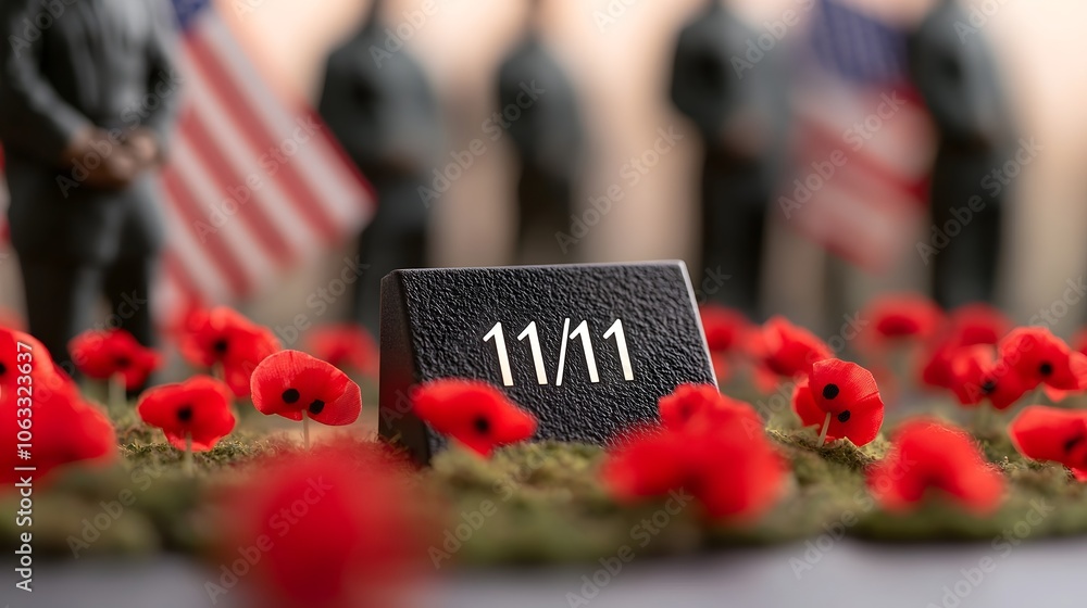 Honoring Our Heroes Veterans Day Tribute with Poppies and Flags - A ...