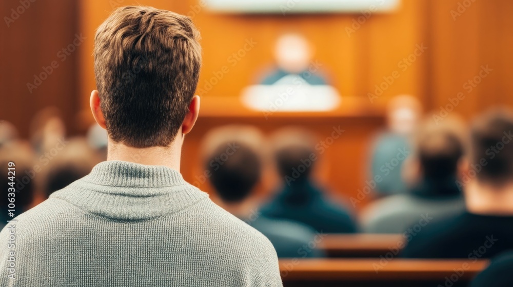 Pastor Delivering Motivational Sermon to Church Congregation with ...