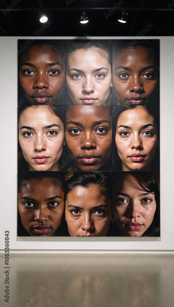 Poster, Foto Artwork depicts effects of racism via diverse facial ...