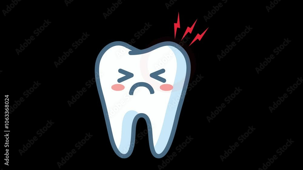 tooth pain toothache cartoon character health care HD 4k animation ...