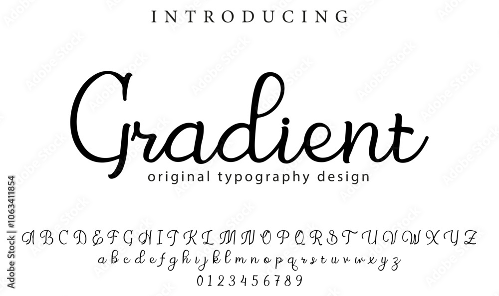 Gradient Font Stylish brush painted an uppercase vector letters ...