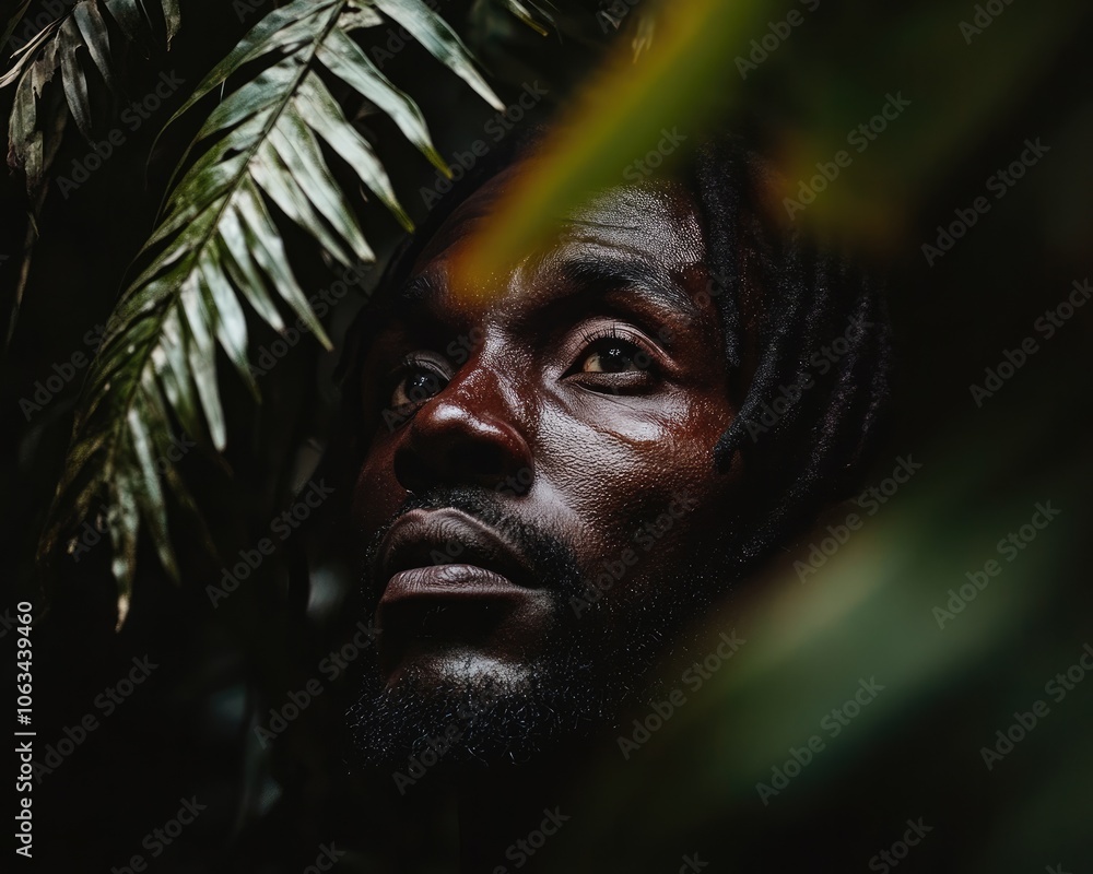 Portrait of an African Zulu Warrior in the Congo Jungles Stock Photo ...