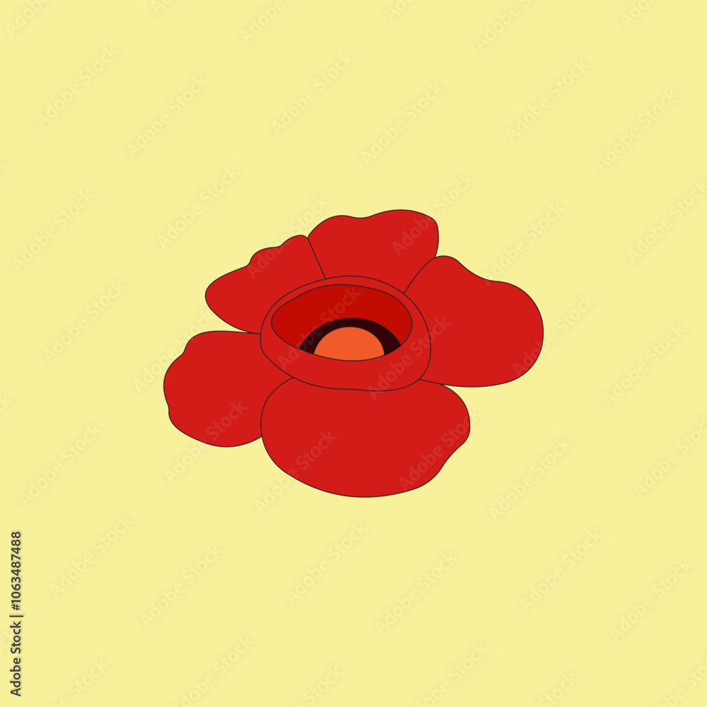 Padma giant or Rafflesia Arnoldii vector illustration. Parasitic plant ...