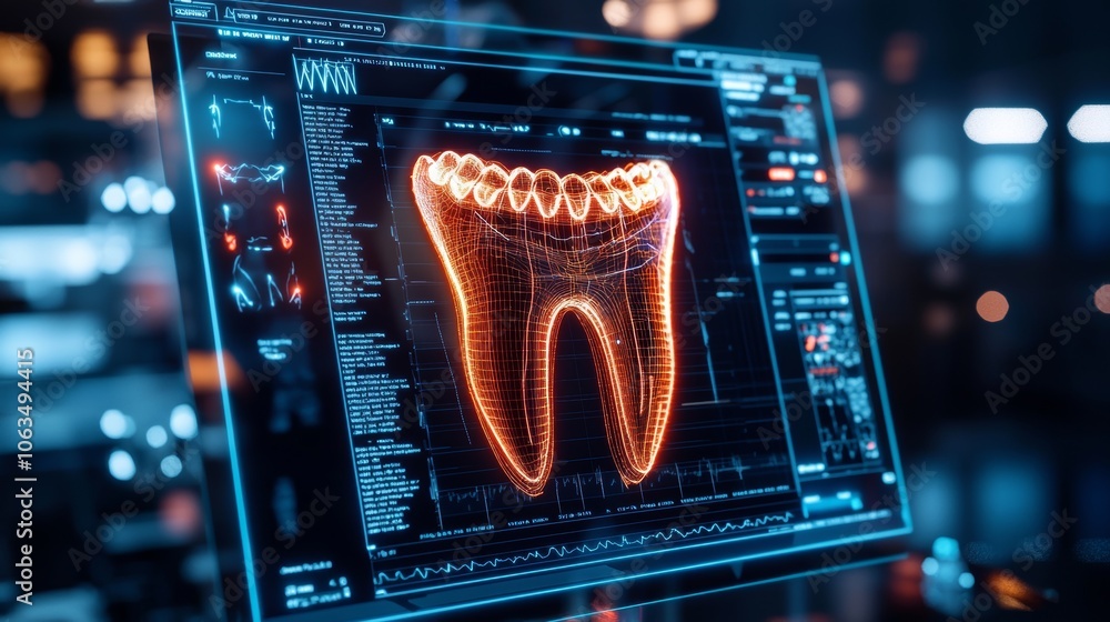 Advanced digital tooth cross-section on a holographic monitor ...