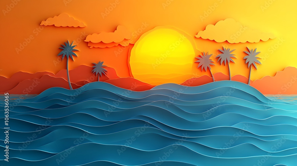 Papercut design for Nauru National Day, layered Nauru flag and island ...