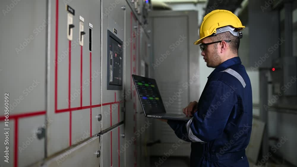 Electrical Engineer Recording Power Usage, Industrial Meter Check ...