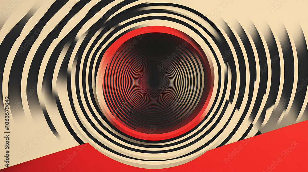 Geometric shapes in op art style, playing with optical illusions and ...