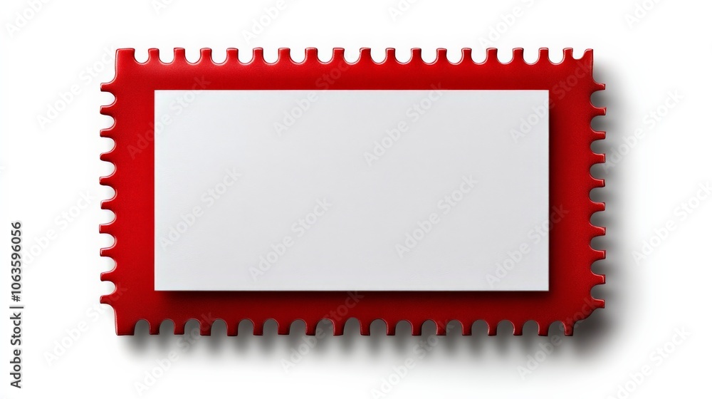 Red Postage Stamp Mockup: A classic red postage stamp with a blank ...