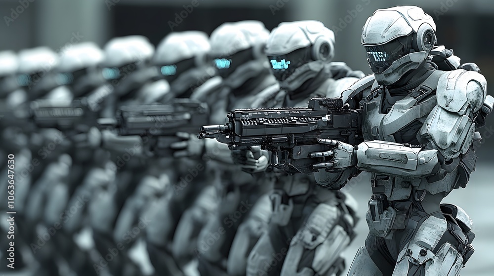 Lifestyle photo of a defense team analyzing a 3D robot deployment ...