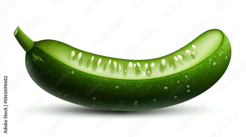 Half a Cucumber, Half a Story: A vibrant green cucumber sliced in half ...