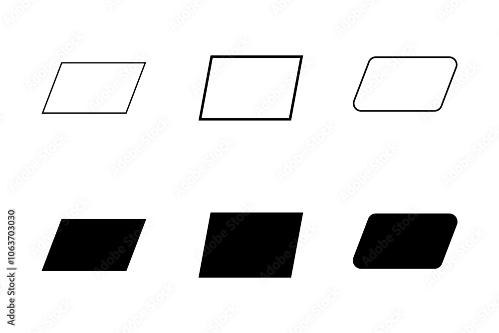 parallelogram shape illustration vector graphic. basic shape perfect ...
