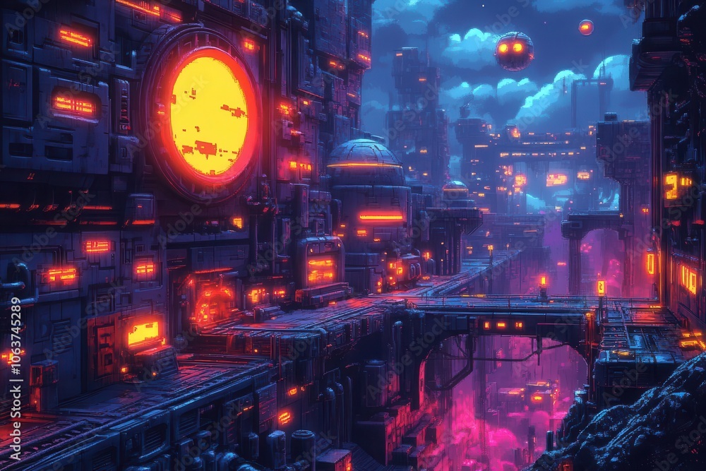 retro arcade game level map featuring an underground factory with steel ...