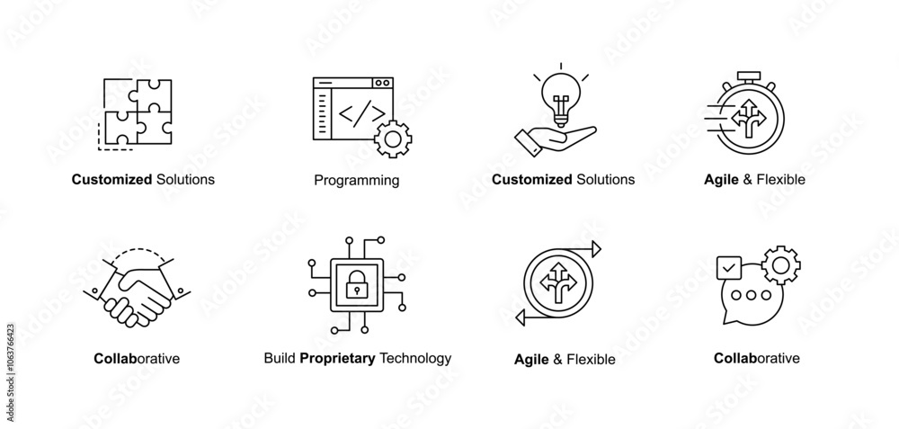 Customisable Agile Development and Collaboration Icons for Technology ...