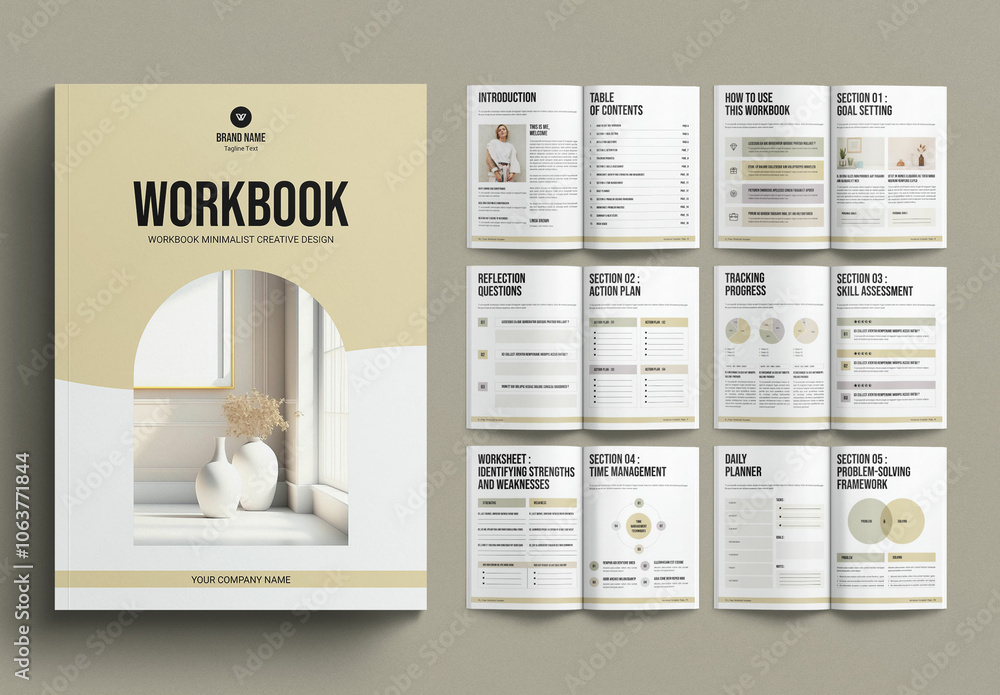 Workbook Template Design Magazine Layout Stock Template | Adobe Stock