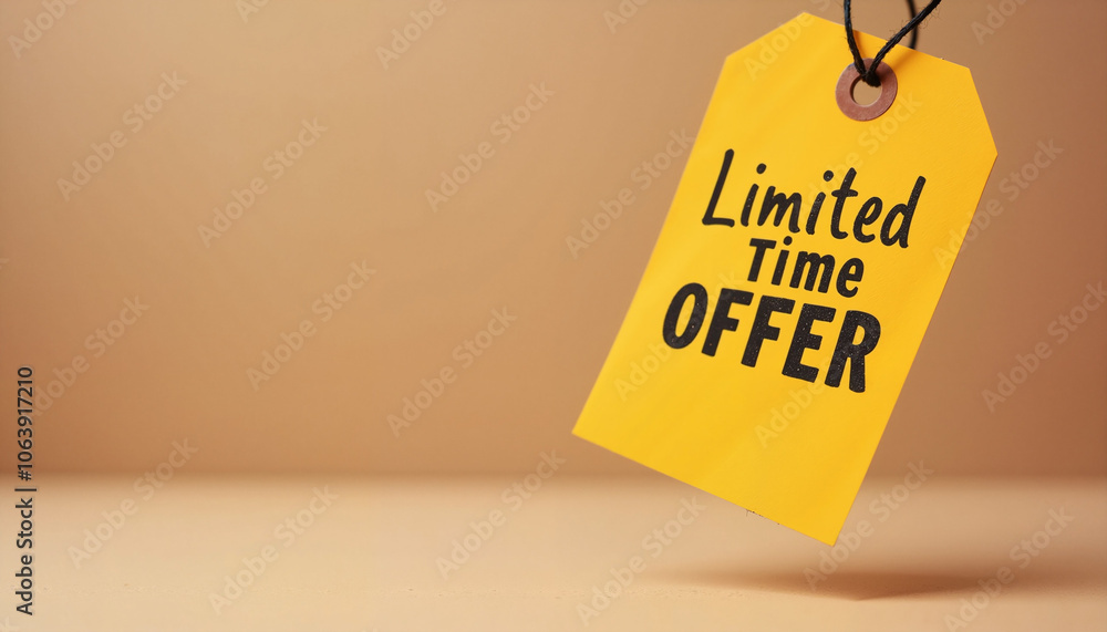 Eye-catching limited time offer tag in a minimalistic design with a ...