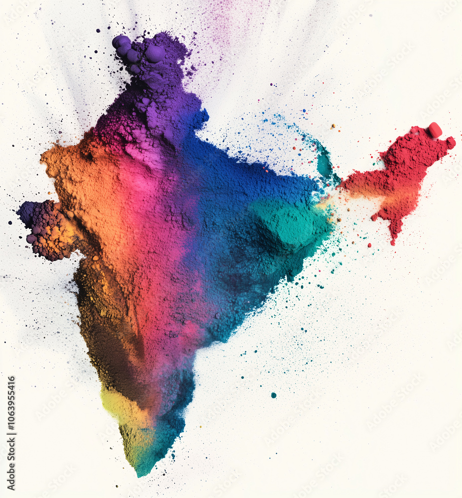 Artistic and Colorful Map of India with Cultural Motifs, Traditional ...