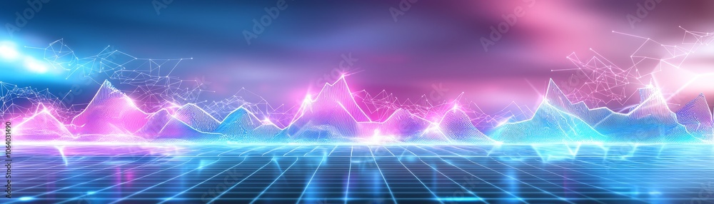 Explore the Dynamic World of Synthwave Graphics Showcasing a Digital ...