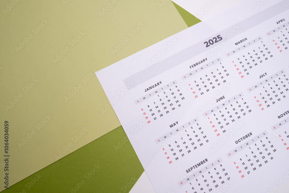 Monthly calendar. Calendar with date on paper. Day planner. Schedule of ...