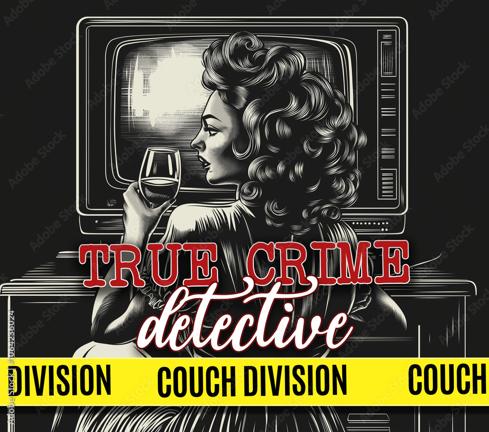 True Crime Detective Tumbler Design - Vintage Noir Couch Division Art ...