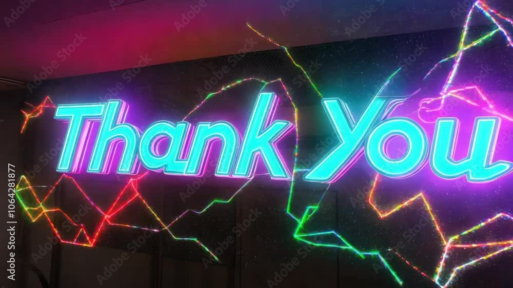 Thank You Message With ELectric Particles Effect/ 4k animation of a ...