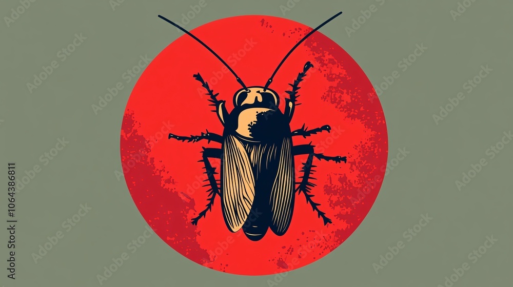 16.An anti-cockroach symbol showing a flat, stylized image of a ...