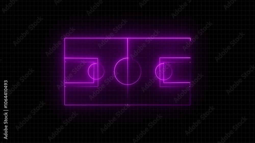 Neon Football stadium lights and confetti Celebrate black background ...