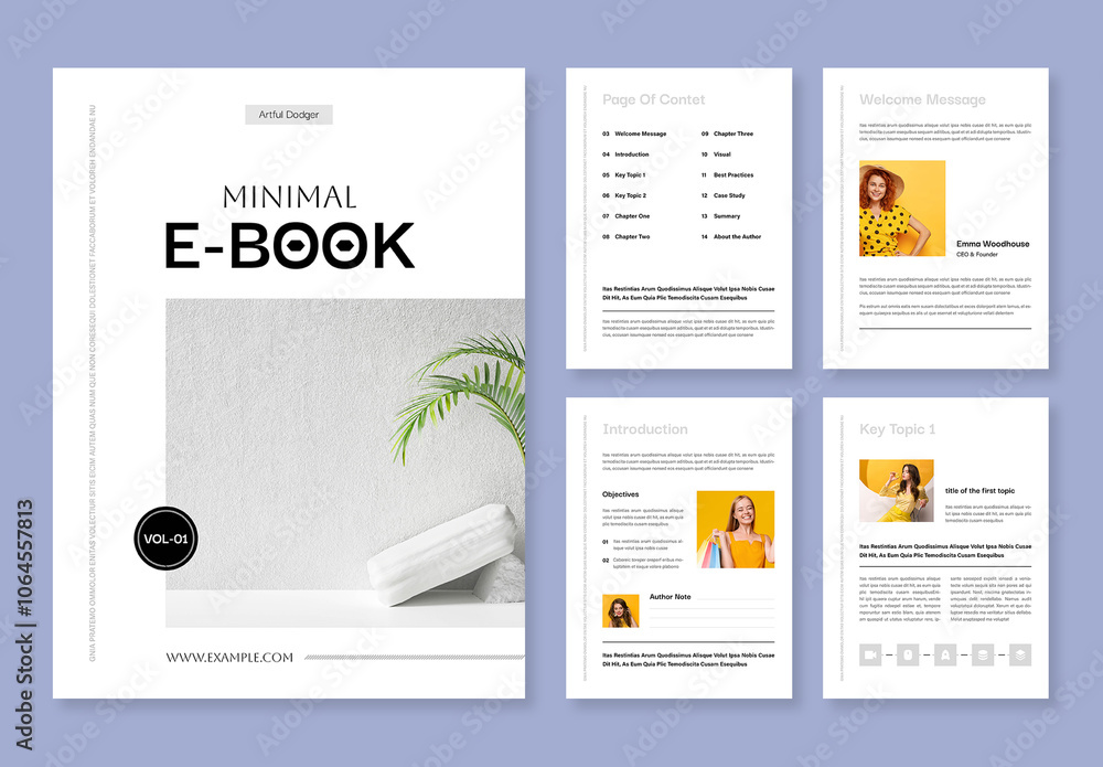 Minimal Ebook Layout Stock Template | Adobe Stock