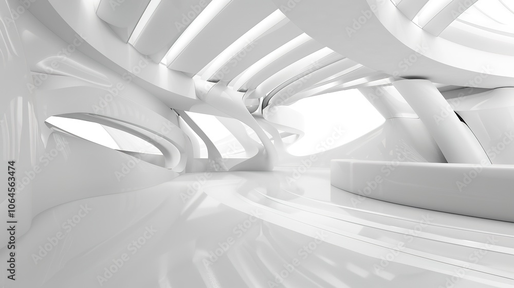 White Indoor Space Exhibition Hall Background - a spacious and elegant ...