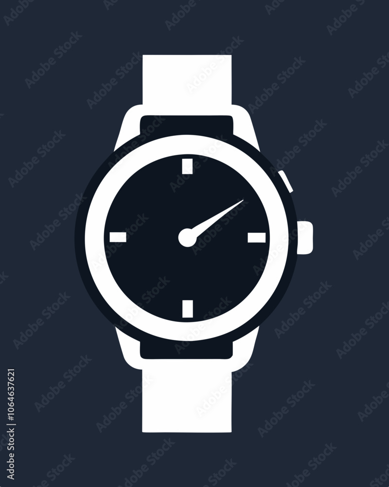 Minimalist Watch Silhouette Vector – Icon for Time, Clock, and Watch ...