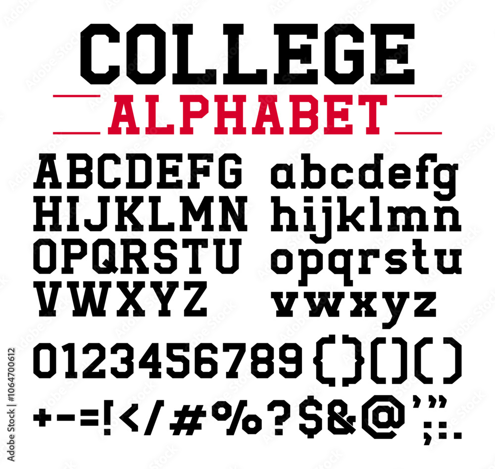 Sport college alphabet fonts silhouette Stock Vector | Adobe Stock