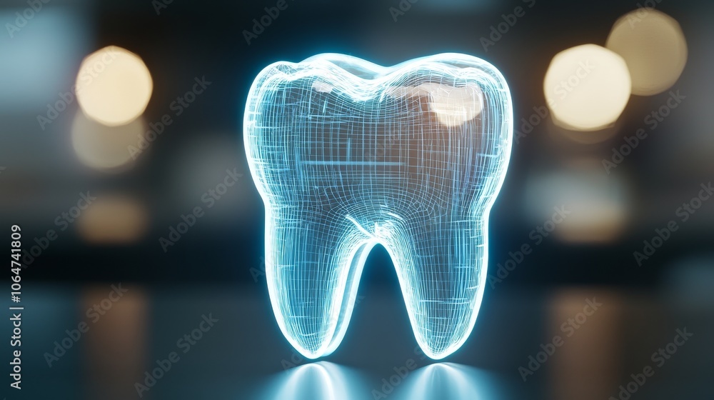 Transparent tooth with holographic display, smart healthcare gadget ...