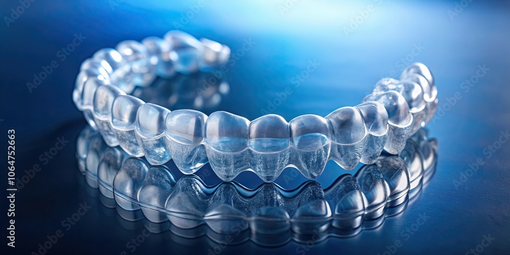 render of a Invisalign removable retainer for teeth alignment, , clear ...