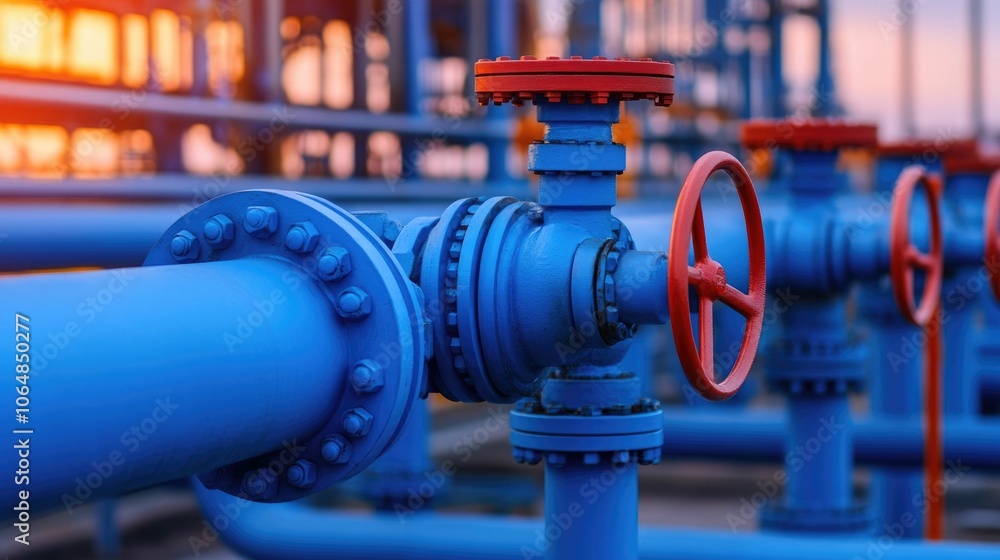 Captivating close up view of the complex network of pipelines and ...