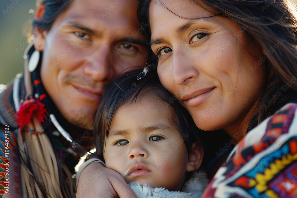 Generative AI image of Native American family members tribe celebrating ...