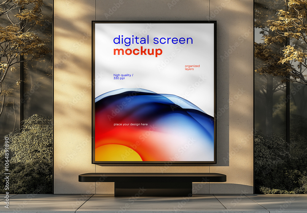 Digital Screen Mockup Generated with AI Stock Template | Adobe Stock