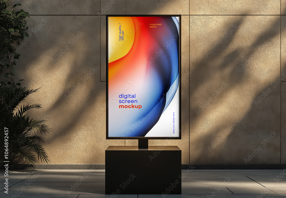 Digital Screen Mockup Generated with AI Stock Template | Adobe Stock