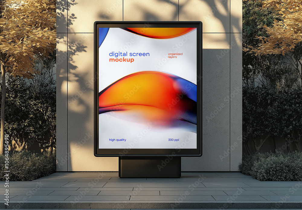 Digital Screen Mockup Generated with AI Stock Template | Adobe Stock