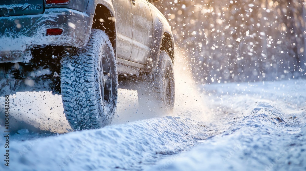 heavily modified off-road race truck with oversized, rugged tires ...