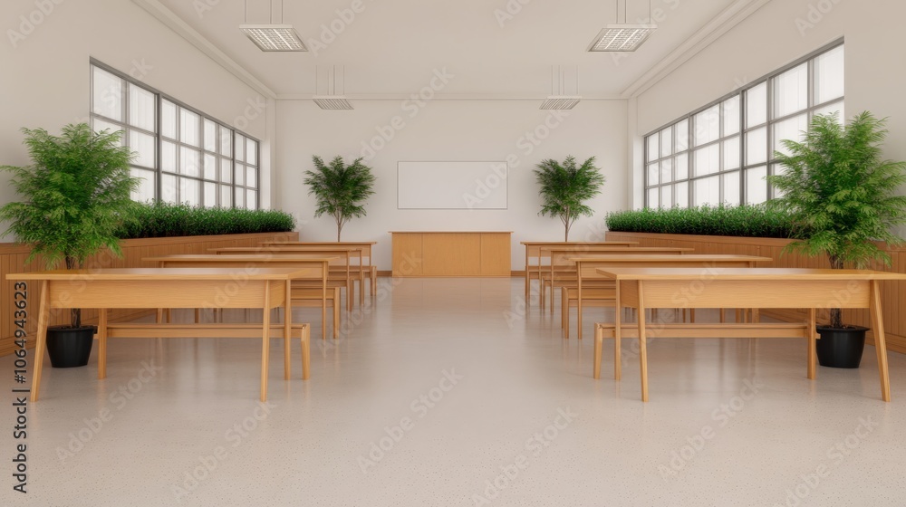 Serene Classroom: Light-filled classroom design with minimalist ...
