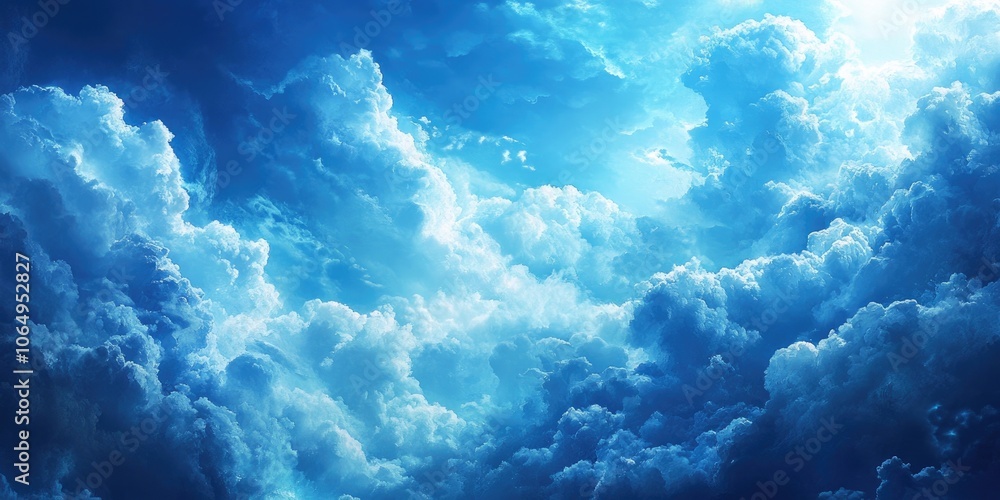 Rhapsody in Blue A Beautiful Fusion of Clouds and Harmony, blending ...