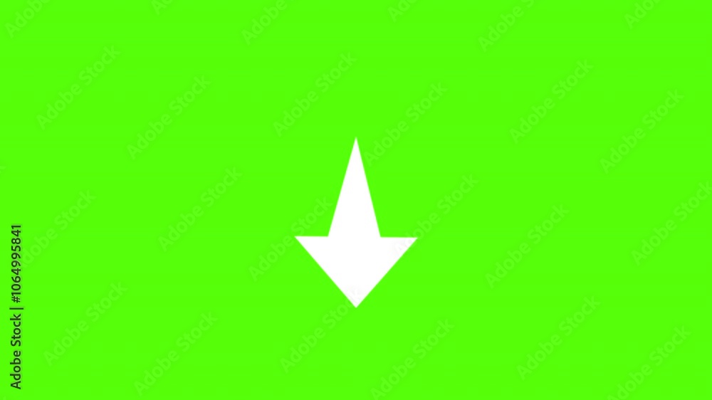 White arrow green screen background animation. With Download sign ...