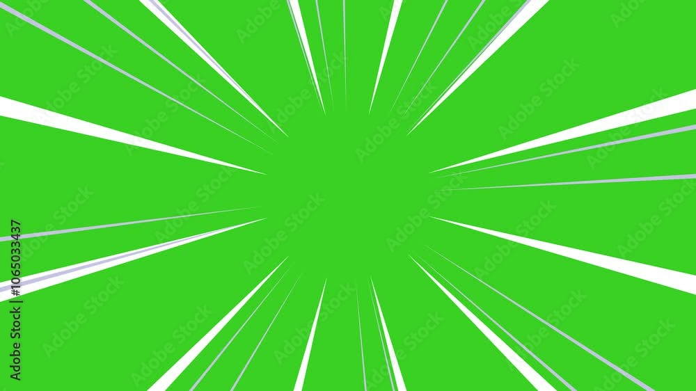 Fast Movement Comic Radial white Speed Lines with green screen ...
