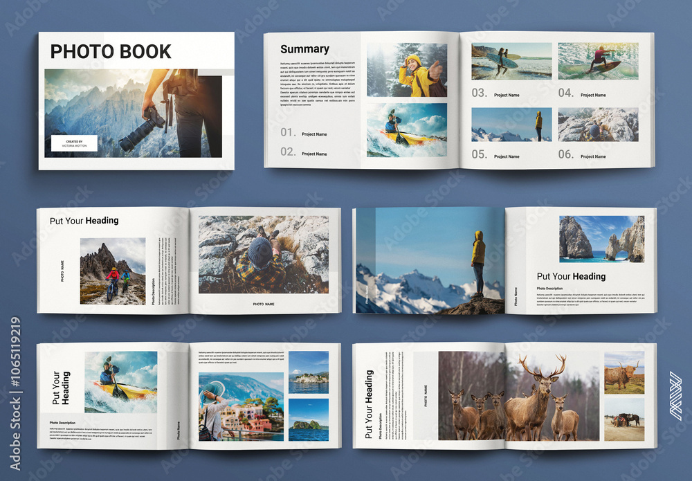 Minimal Photography Book Layout Landscape Stock Template | Adobe Stock