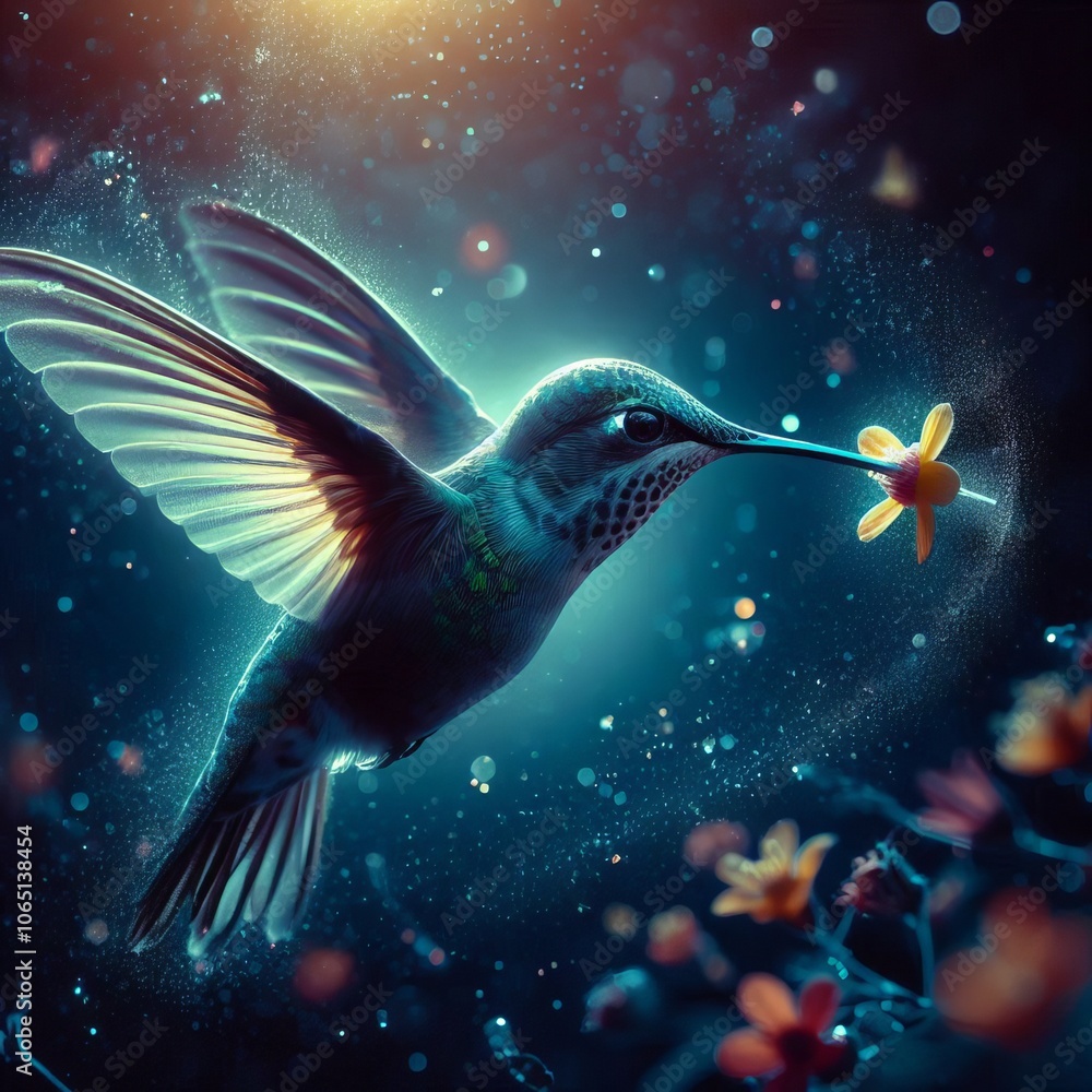 Hummingbird flight path tracked and visualized as an S showcasin Stock ...