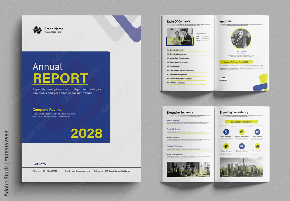 Annual Report Template Stock Template | Adobe Stock
