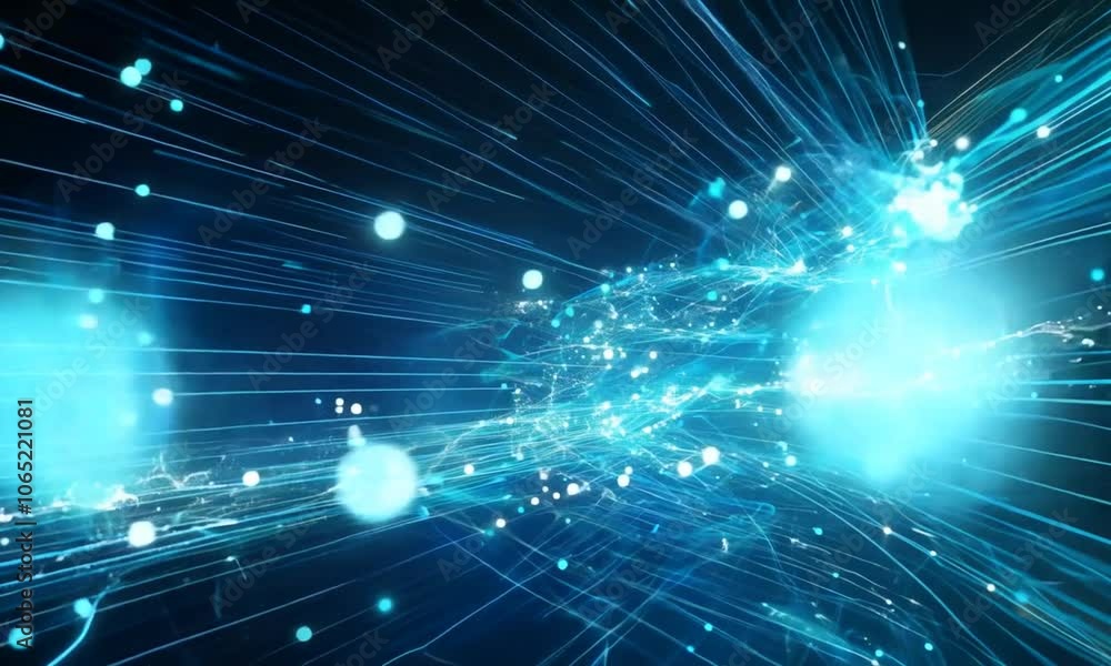 Digital technology metaverse neon blue green background, cyber ...