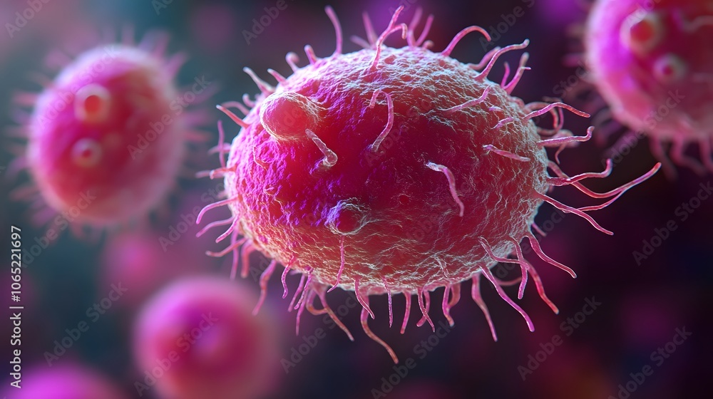 3D rendered E. coli bacteria in microscopic view with pink-toned cells ...