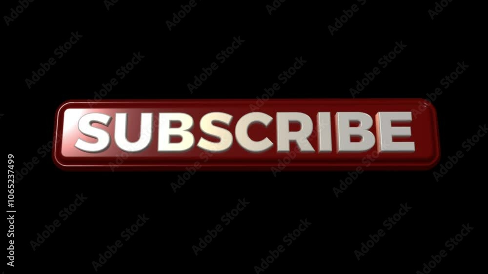 Looping animation of the text "SUBSCRIBE". 3d 4k. subscribe on a ...
